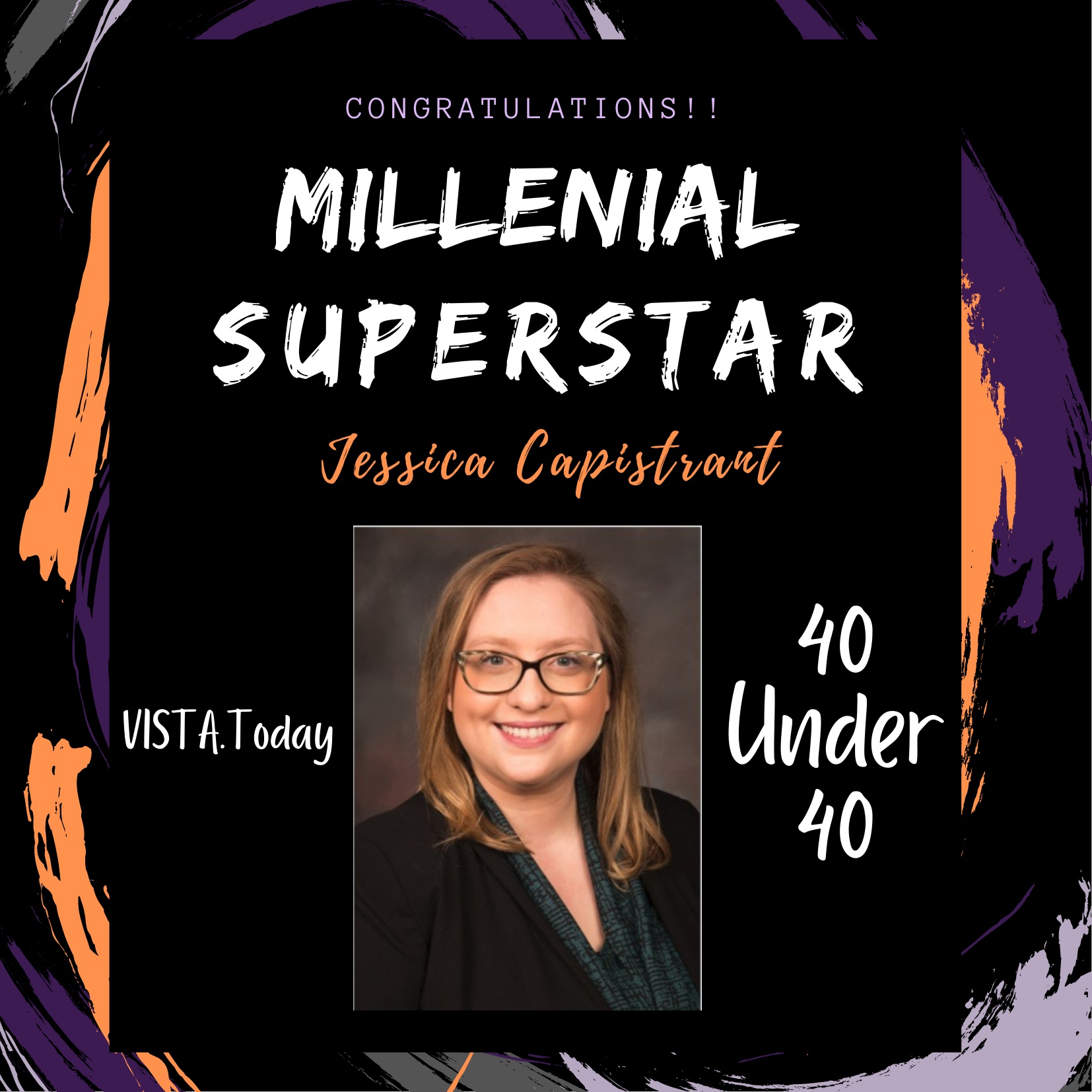 Jessica Capistrant named one of Vista Today’s 40 under 40, Millennial ...